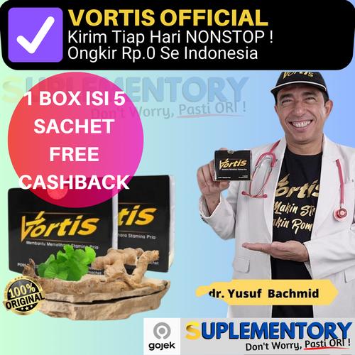 Promo Vortis Original 1 box 5 sachet dr Yusuf Bachmid Tahan Lama Pria ...