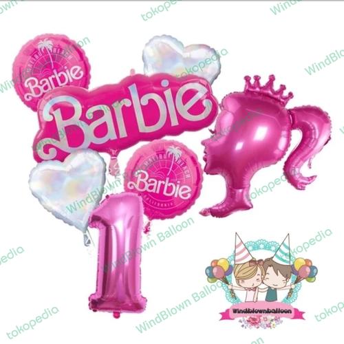 Jual Windblown Birthday Set Barbie in Pink with Number/HBD Kids Girl ...