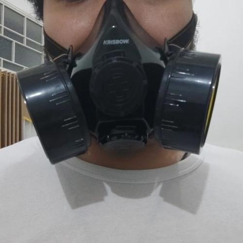 Jual Masker Respirator Krisbow Double Filter/ Masker Gas Kimia dan Asap ...