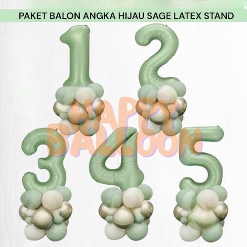 Jual HappyBalloon Paket Dekorasi Balon Angka Hijau Muda 80cm (PD250 ...