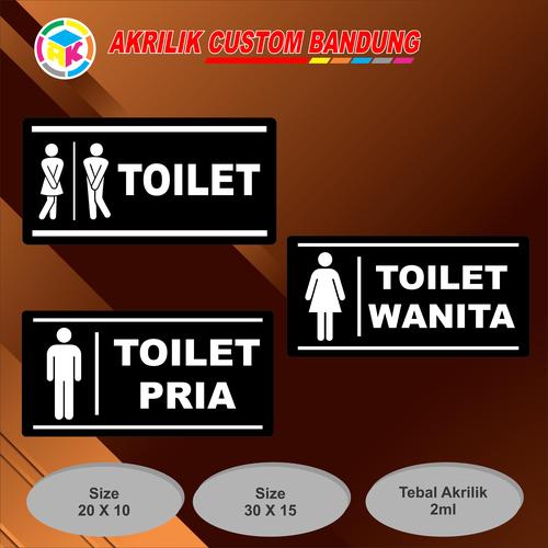 Promo Akrilik Hitam Signage Toilet Tipe 1 Acrylic Sign Sticker Sign ...