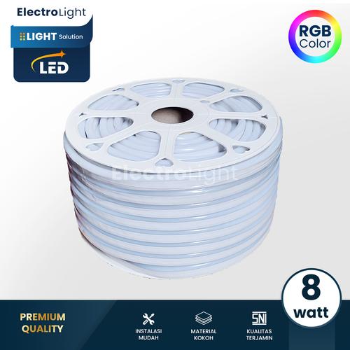 Jual Lampu strip RGB LED neon flex 220V full color 1 roll 50 meter ...