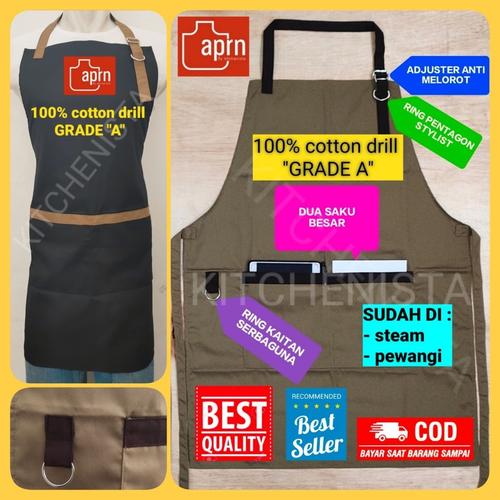 Jual apron barista celemek masak cocok untuk barista barber waitress ...