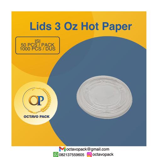 Jual Lids 3 Oz Hot Paper / Tutup Paper Cup 3 Oz Putih Bening / Hot Lids ...