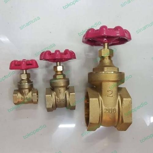 Jual Gate Valve Kuningan Bronze Brass Drat 1/2 " inchi - Gate Kuningan ...