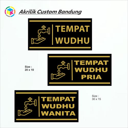 Promo Akrilik Sign Tempat Wudhu Acrylic Sig Board - Putih, 30X15 Wudhu ...