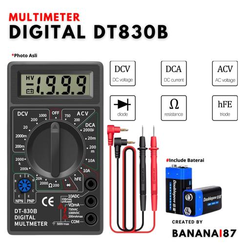 Jual Multimeter Digital DT-830B Alat Ukur Arus Listrik AC / DC Resistor ...