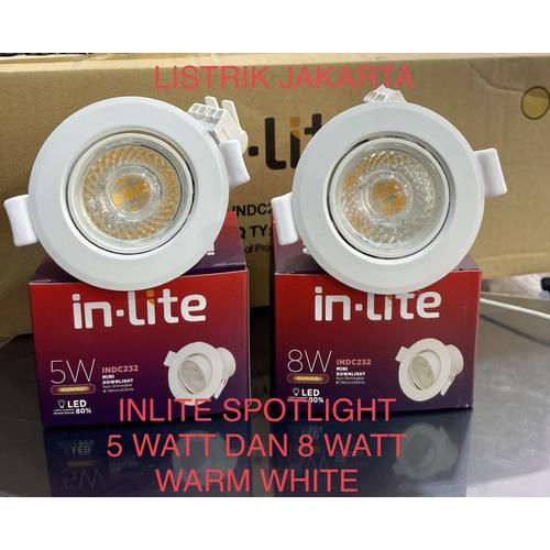 Jual LAMPU SPOT SPOTLIGHT INLITE INDC232 5W 8W 5 WATT 8 WARM WHITE ...