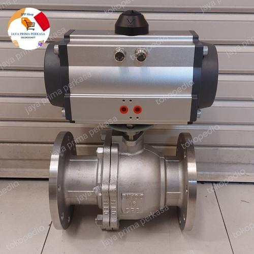 Jual Ball Valve Stainless SS304 PN16 Actuator Pneumatic DN65 / 2 1/2 ...