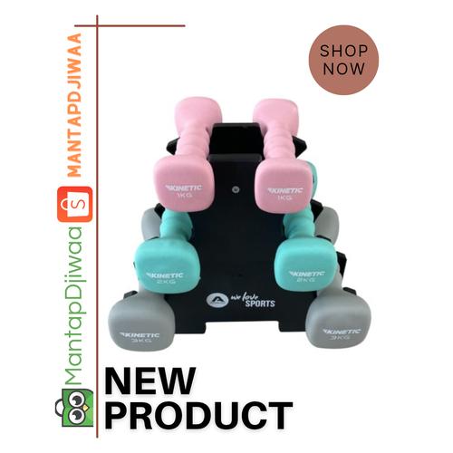 Jual Kinetic Set 6 Pcs Dumbbell Neoprene Dengan Rak 12 Kg - Jakarta ...