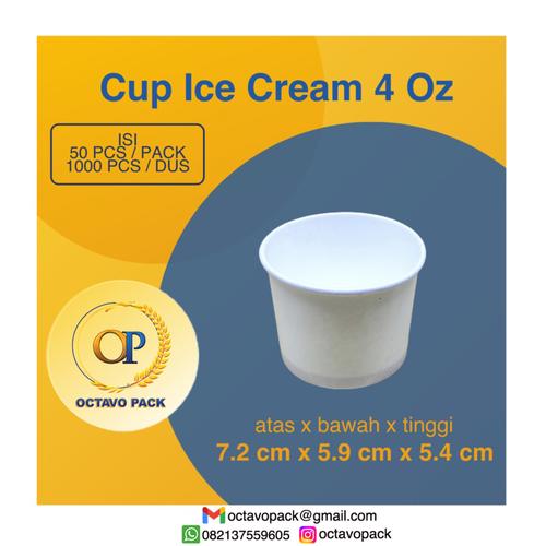Jual Paper Ice Cream Cup 4 Oz Cold Polos Dpe / Gelas Kertas Es Krim 4 ...
