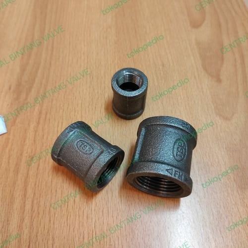 Jual socket tsp hitam drat 1/2"inch / sock drat dalam steam besi hitam ...