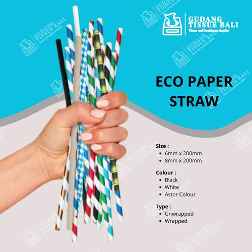 Jual Eco Paper Straw 6mm x 200mm - Sedotan Kertas - Hitam - Kota ...