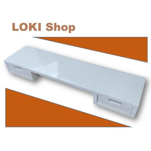 Promo Stand monitor laci kayu Compact ukuran 80 x 20 warna putih ...
