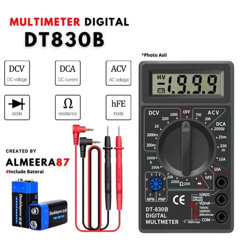 Jual Multimeter Digital DT830B Alat Tes Tegangan Arus Listrik Ac/Dc ...