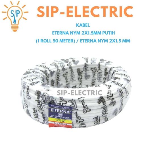 Jual NEW!- Kabel Eterna Nym 2X1.5Mm Putih (1 Roll 50 Meter) / Eterna Nym - Jakarta Pusat ...