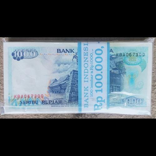 Jual Uang Kuno 1000 Rupiah 1 Gepok 100 Lembar Tahun 1992 IMP 1992 UNC ...