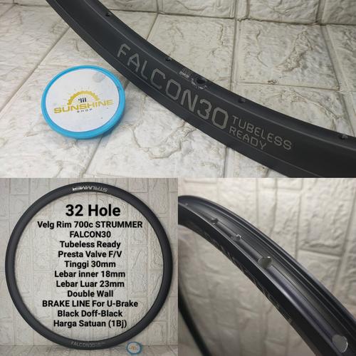 Jual Velg Rims 700c 32H STRUMMER FALCON30 Tubeless Ready Rim 700 ...