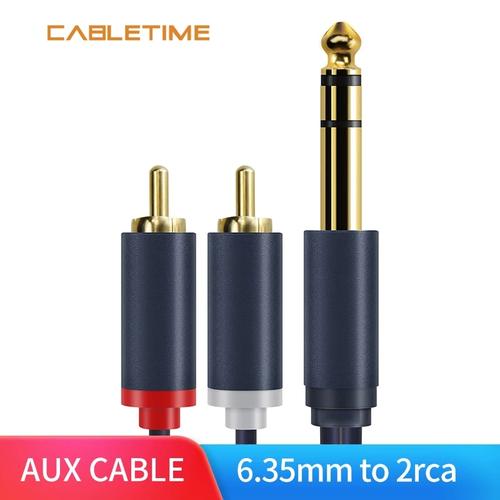 Promo Kabel Audio Cabletime Aux 6.5mm Male to 2 RCA Male Audio Jack ...