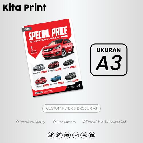 Jual Cetak Brosur A3 Flyer | Print Brosur Full Color Free Design Kilat ...