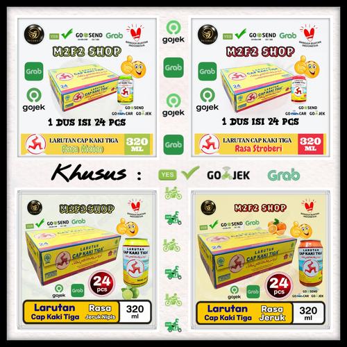 Jual Larutan Cap Kaki Tiga Kaleng Semua Rasa - 320 ml (Khusus Gosend ...