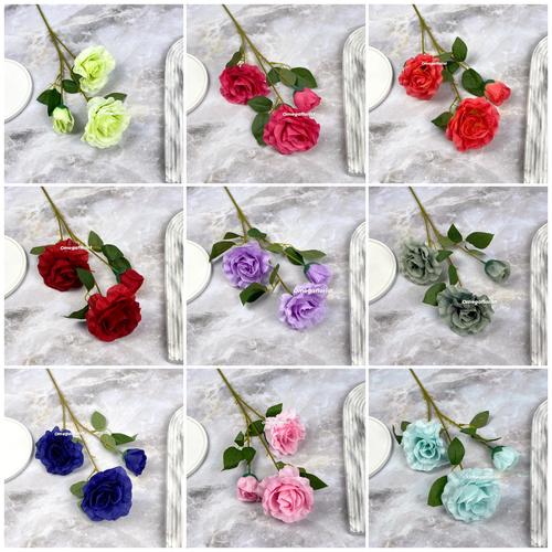 Jual Artificial Flower Rose X3 Bunga Palsu Rose Dekorasi Rumah - Fanta ...