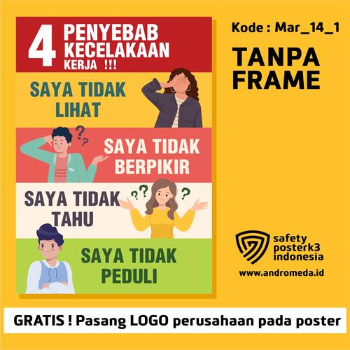Jual Poster K3 Slogan Safety, Penyebab Kecelakaan Kerja 14_1 - 60x42 cm ...