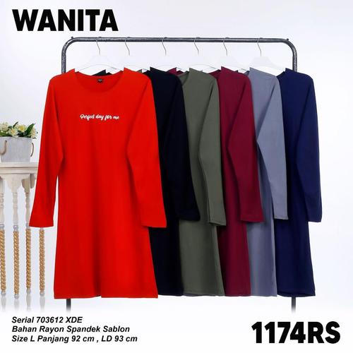 Jual LEMONE Rayon Spandek L Daster Mini Dress Lengan Panjang sablon ...