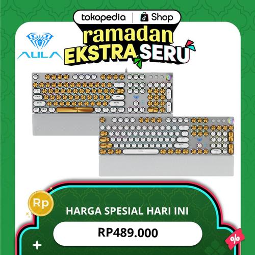 Promo Keyboard Gaming Multimedia Mechanical AULA F2088 CDkeyc - ORANGE ...