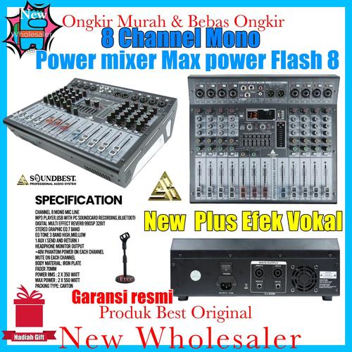 Jual Power Mixer 8 channel Max Soundbest Flash 8 Fotur lengkap Full ...