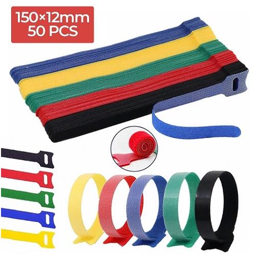 Jual 50pcs Velvro Cable Strap Multi Color 150x12 Pengikat Kabel Serba ...