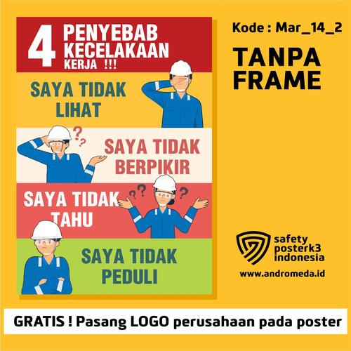 Jual Poster K3 Slogan Safety, Penyebab Kecelakaan Kerja 14_2 - 120x80 ...