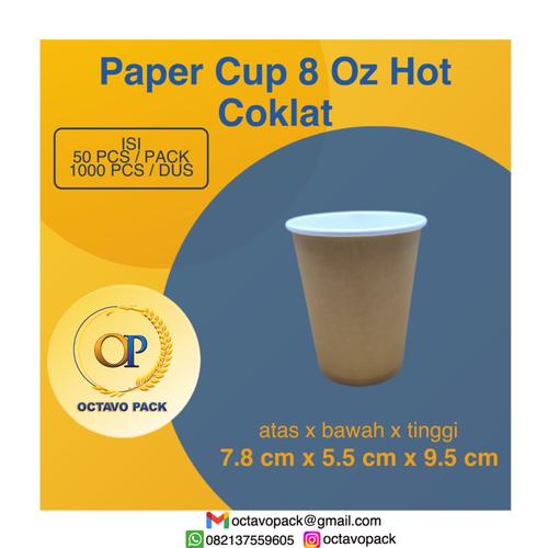 Jual Paper Cup 8 Oz Hot Coklat / Gelas Kertas Minuman Panas 8 Oz Warna - Kota Tangerang - Octavo ...