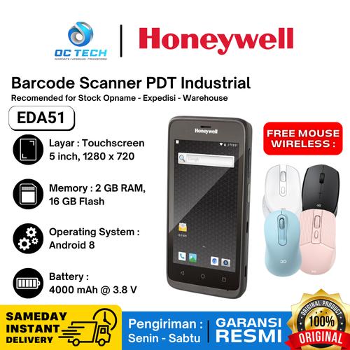 Jual Barcode Scanner PDT Industrial Honeywell EDA51 Mobile Android EDA ...