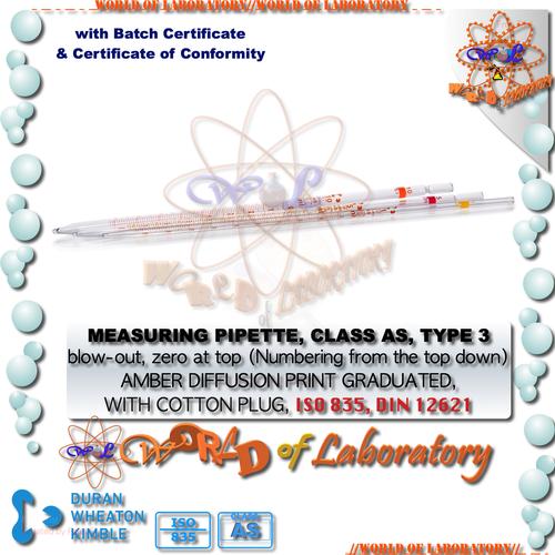 Jual DURAN Measuring Pipette, Class AS, Amber Graduation (Pipet Ukur ...