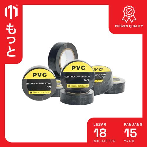 Jual Isolasi Listrik PVC Warna Hitam 18mm x 15 Yard - Slop 10 Pcs ...