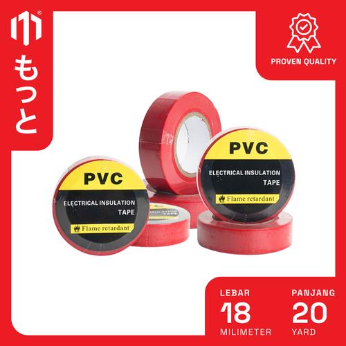 Jual Isolasi Listrik PVC Warna Merah 18mm x 20 Yard - Slop 10 Pcs ...