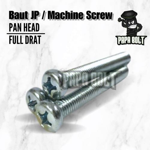 Jual Baut JP Kepala Obeng(+) Plus M3 x 6 - 60mm Putih - JP 3x30mm - Kota Surabaya - PAPABOLT ...