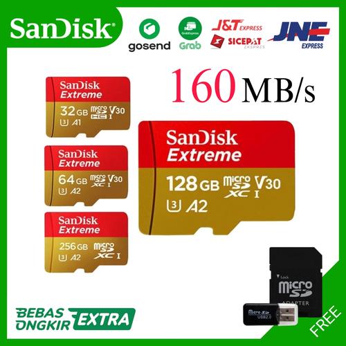 Jual Kartu Memori MicroSD Extreme Gold 160MB/s – 128GB / 256GB / 512GB / 1TB, High Speed untuk ...