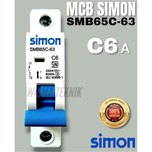 Jual MCB 1P 6 Amp 6 KA SIMON SMB65C-63C6 - Jakarta Timur - Wisma Teknik ...