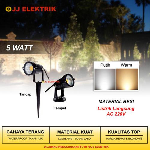 Jual Lampu sorot 5w watt tancap LED dinding outdoor spotlight taman ...