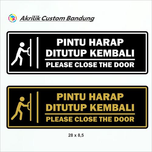 Promo Akrilik Signage Pintu Harap Tutup Kembali Sign board - Gold - Kota Bandung - Akrilik ...