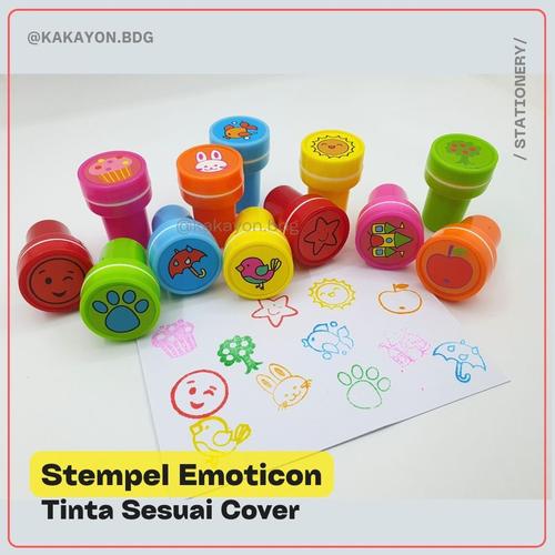 Jual Stempel Gambar Emoticon Tinta Warna Warni Sesuai Cover Cap / Cap ...