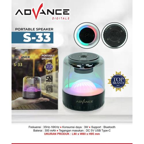 Jual Speaker Advance S-33 Bluetooth Portable RGB LED - Jakarta Pusat ...
