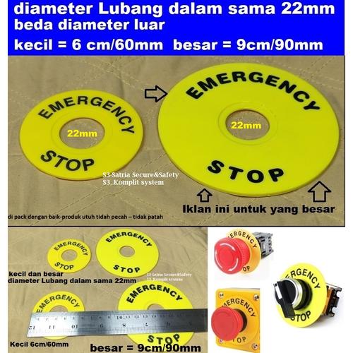 Jual besar Tulisan label emergency plate nama name tombol emergenci 9cm ...