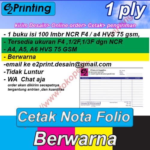 Jual Cetak Nota bon Full Warna 1ply - 10pcs++ - Kota Tangerang Selatan ...