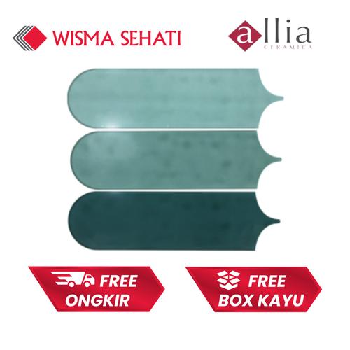 Promo Keramik 9x30.8 Allia Feather Green Glossy Light/Middle/Green JH ...