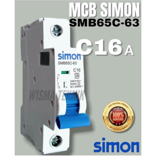 Jual MCB 1P 16 Amp 6 KA SIMON SMB65C-63C16 - Kota Tangerang - Wisma ...