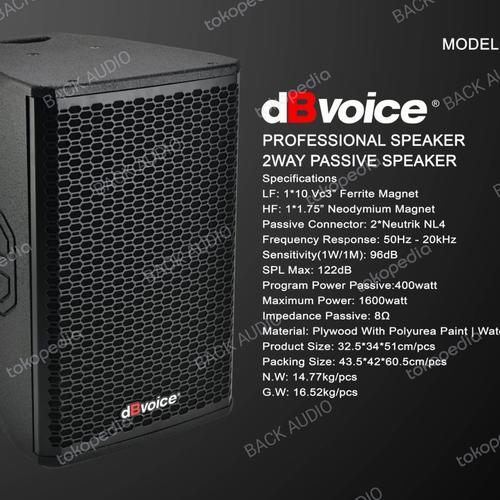 Jual speaker dBvoice pasif DBS 10P speaker pasif original garansi 1 ...