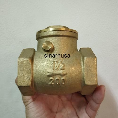 Jual Check Valve Kuningan 1 1/2 " inchi DN 40 - Swing Check Valve ...